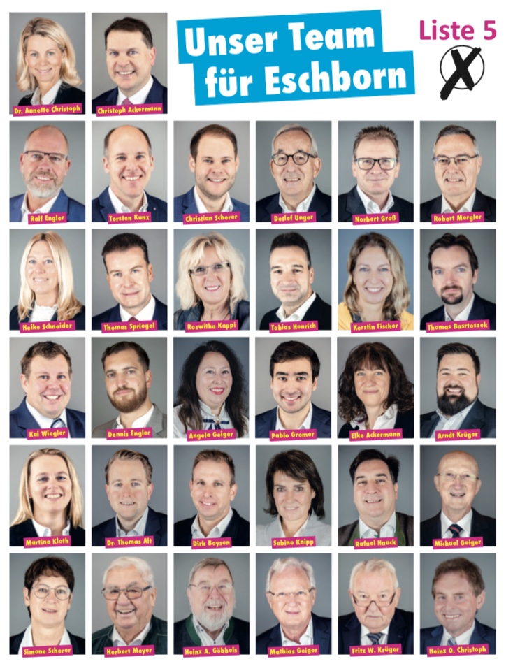 Kandidatinnen und Kandidaten der Freien Demokraten zur Kommunalwahl 2021 | FDP Eschborn